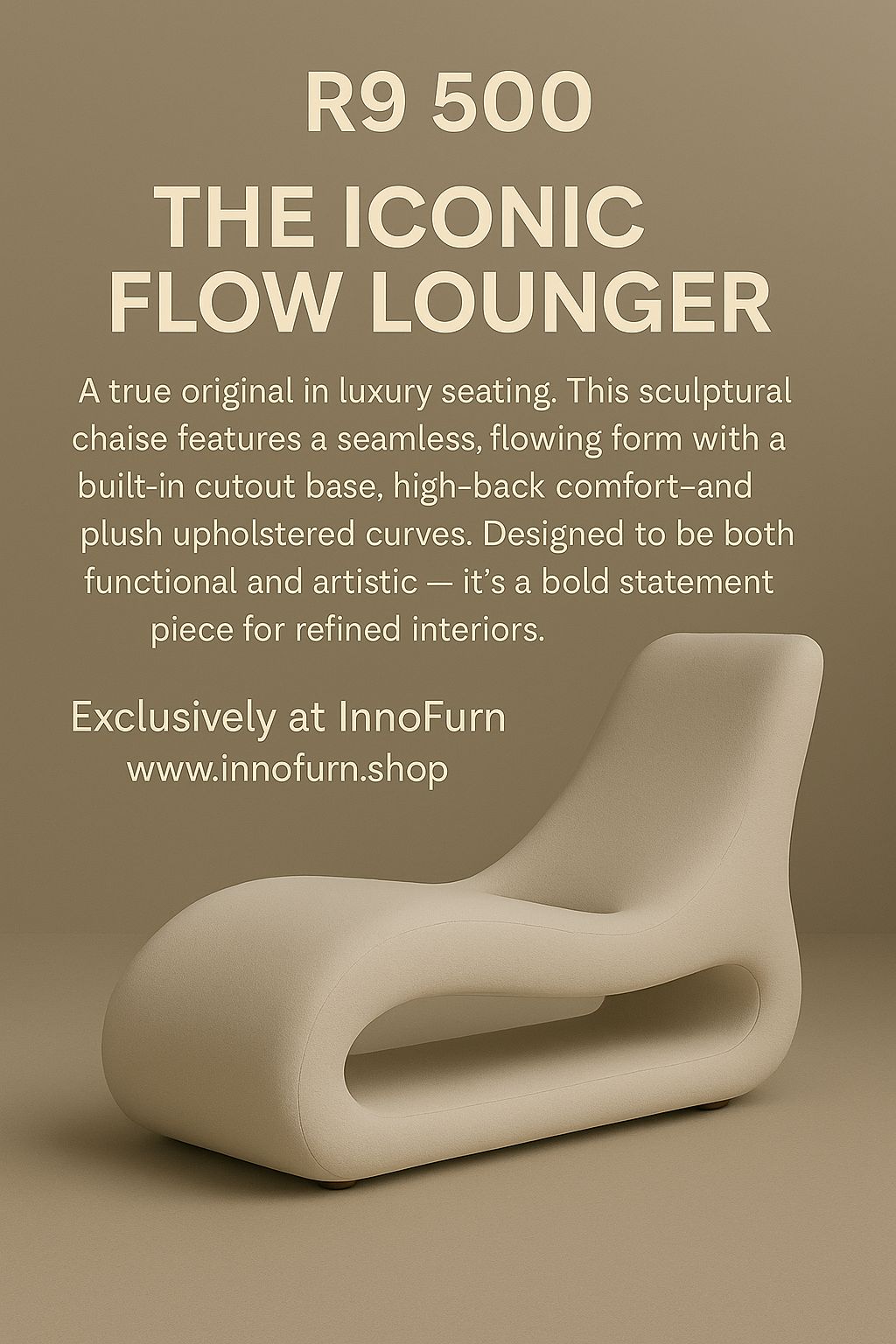 Iconic Flow Lounger (Sculptural Chaise) - Inno Furn